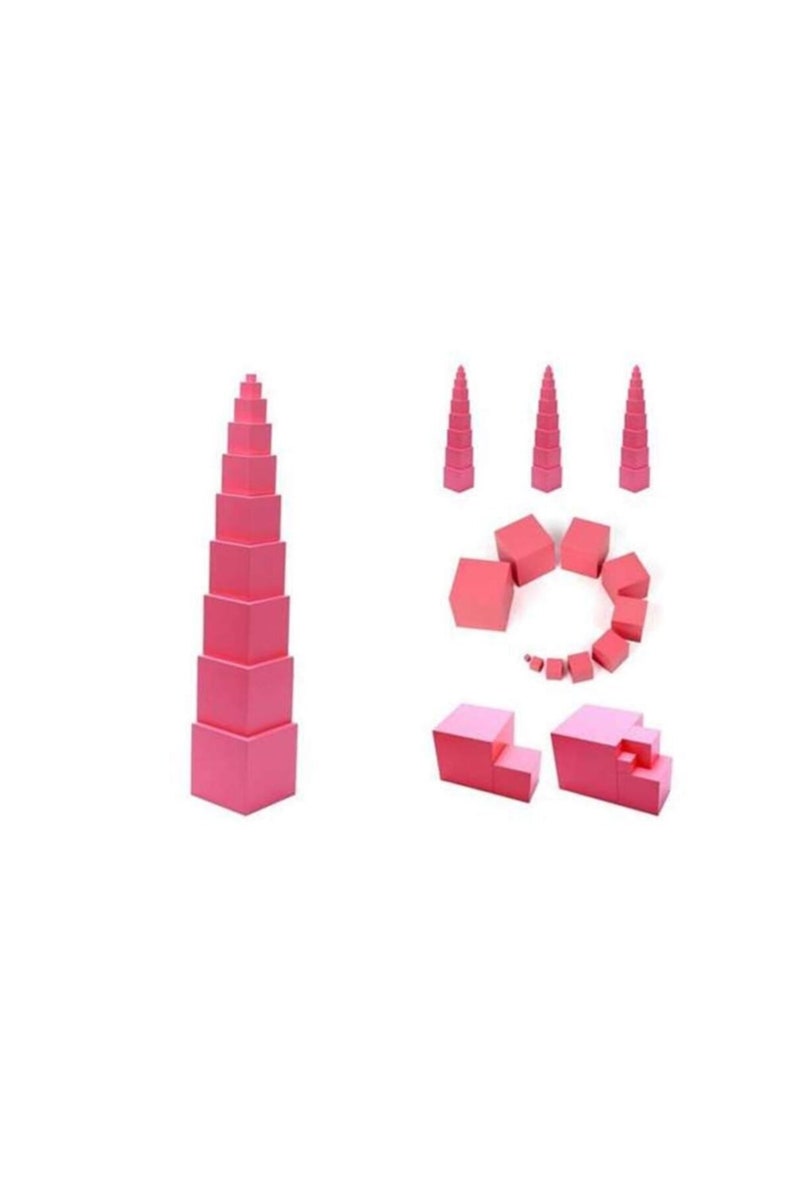 Montessori Pink Tower Montessori Tower Eight Steps Montesori - Etsy