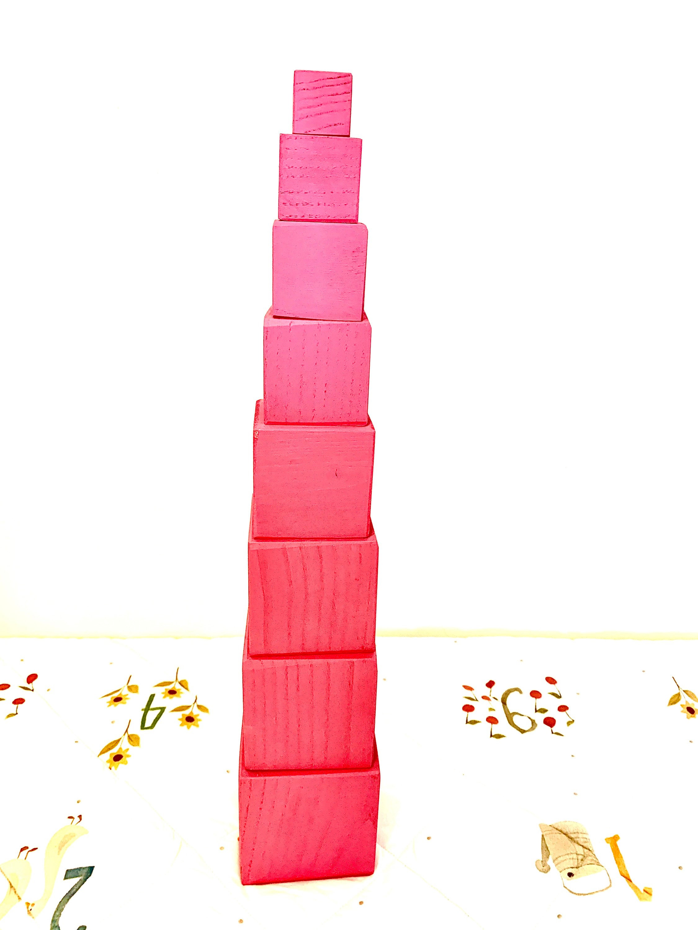 Montessori Pink Tower, Montessori Tower, Eight Steps Montesori Pink ...