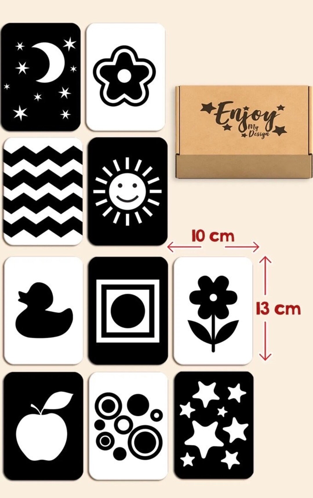 Baby Flash Cards, Sensory and Development Cards for Newborn Baby, 0-3 ...