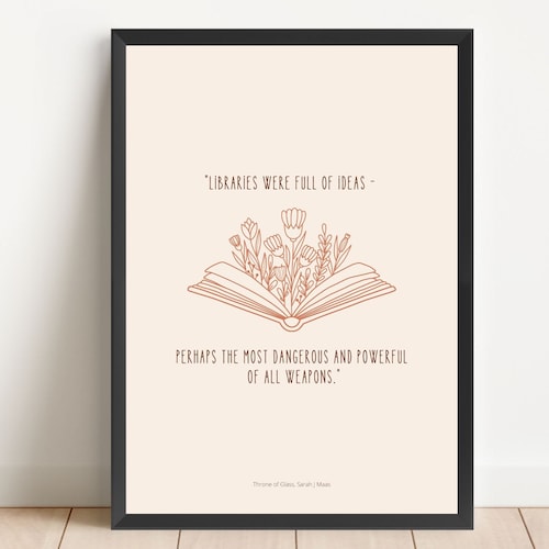 Reading Quote Posters Sarah J Maas ACOTAR Throne of Glass - Etsy