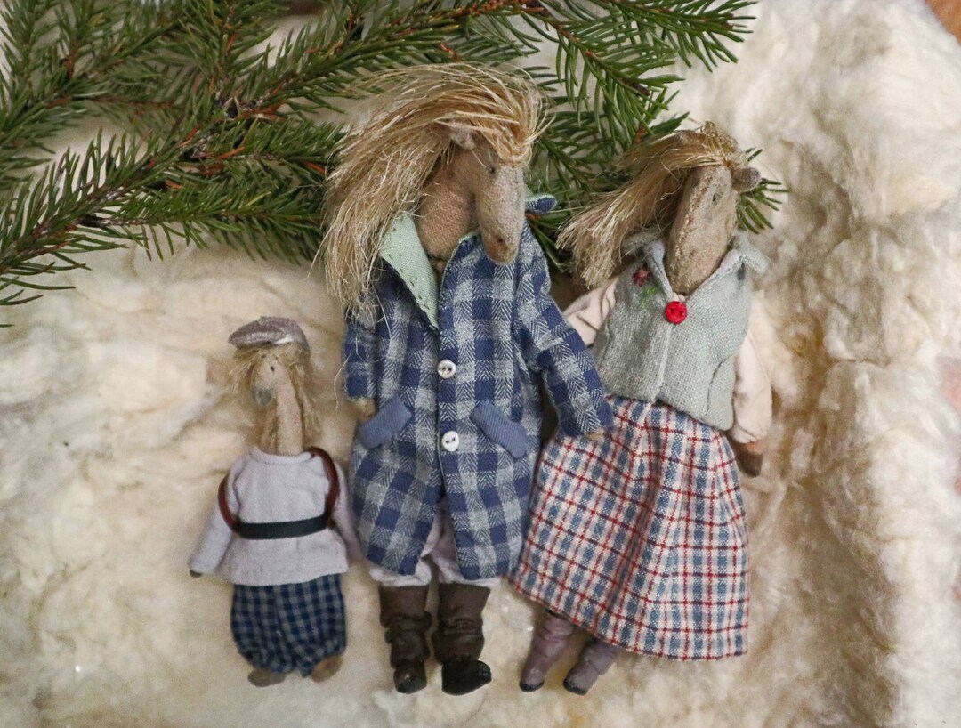 Ooak Miniature Horse Family Teddy Horse Collection Horses Family Doll ...
