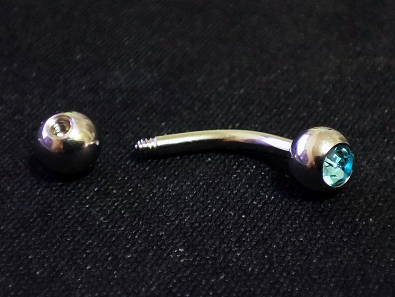 Titanium Vertical Labret Stud Lip Piercings With Gem Ball - Etsy