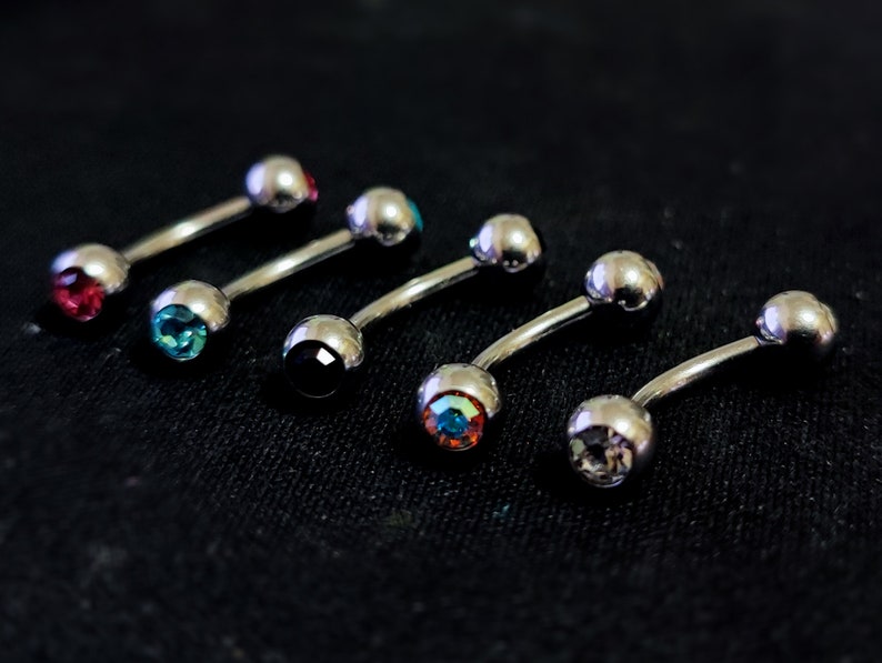 Titanium Vertical Labret Stud Lip Piercings With Gem Ball - Etsy
