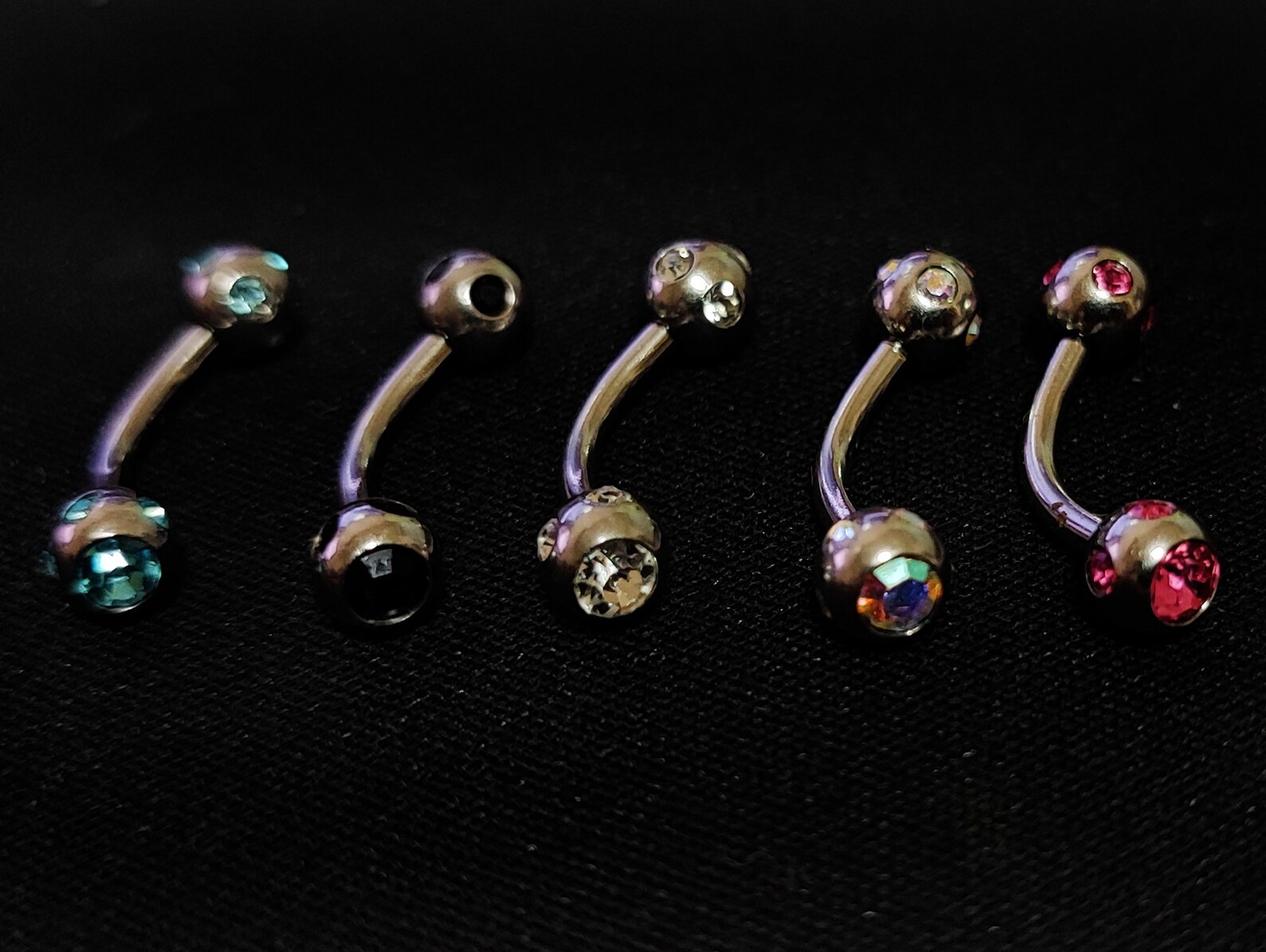 Titanium Vertical Labret Stud Lip Piercings With Multi Stone - Etsy