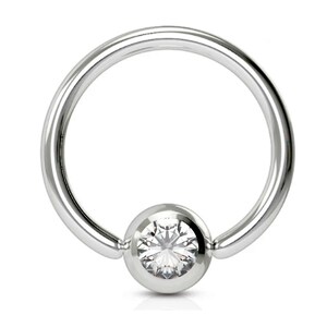 Titanium Captive Bead Hoop Nipple Piercing Jewelry With Gem Ball CZ ...