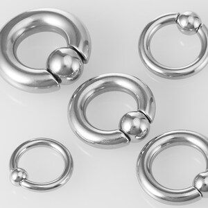 Titanium Ball Hoop Septum Ring, CBR Closure Ball Nose Ring, Spring Ball ...