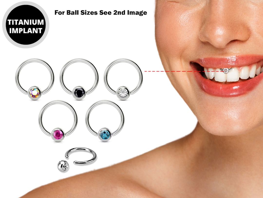 Titanium Smiley Piercing Ball Hoop Ring for Lip Frenulum 18G - Etsy