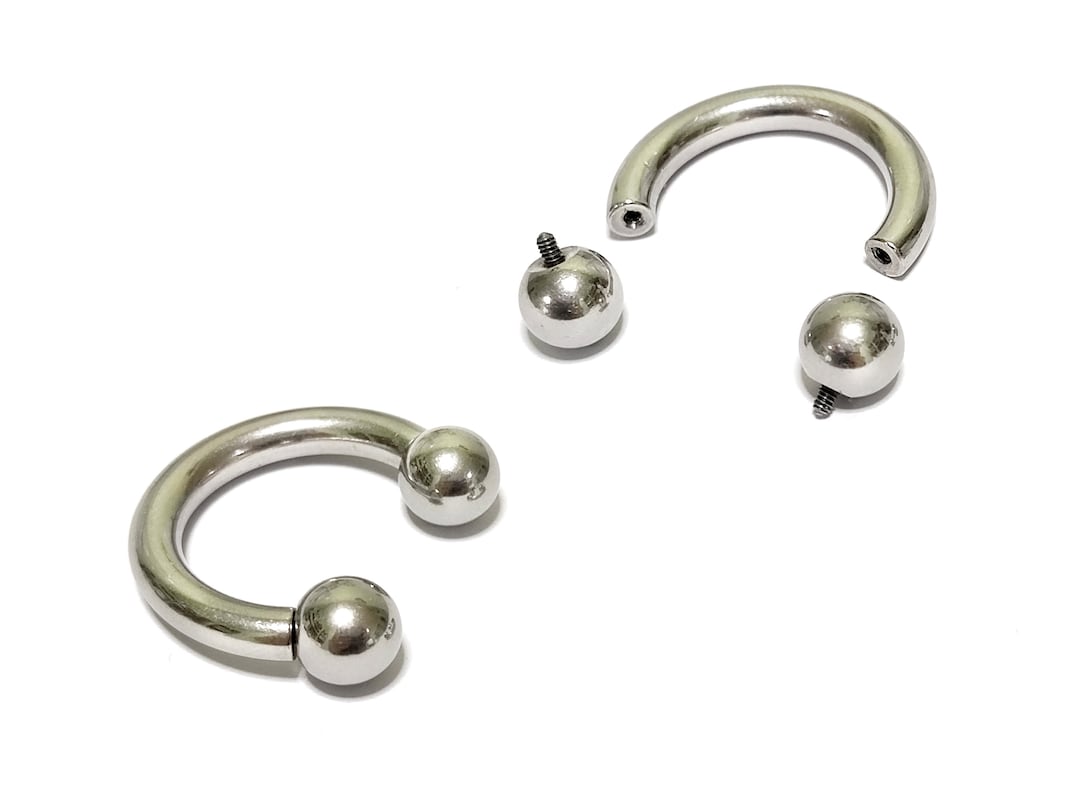 Titanium PA Ring, Horseshoe Prince Albert Piercing 16g to 10g Genital ...