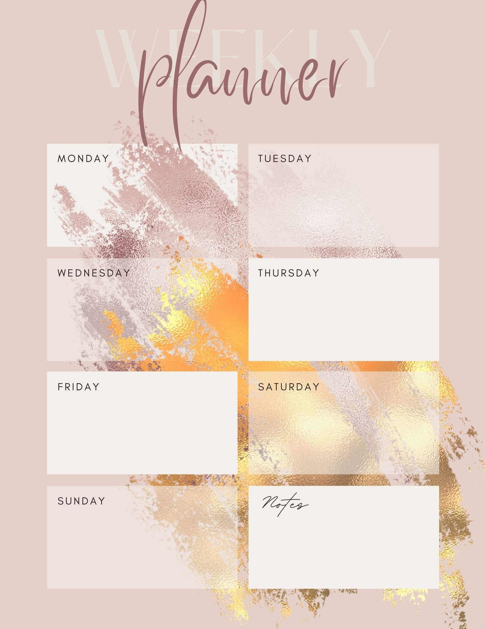Elegant Weekly Planner Printable | Weekly Planner | Printable Planner ...