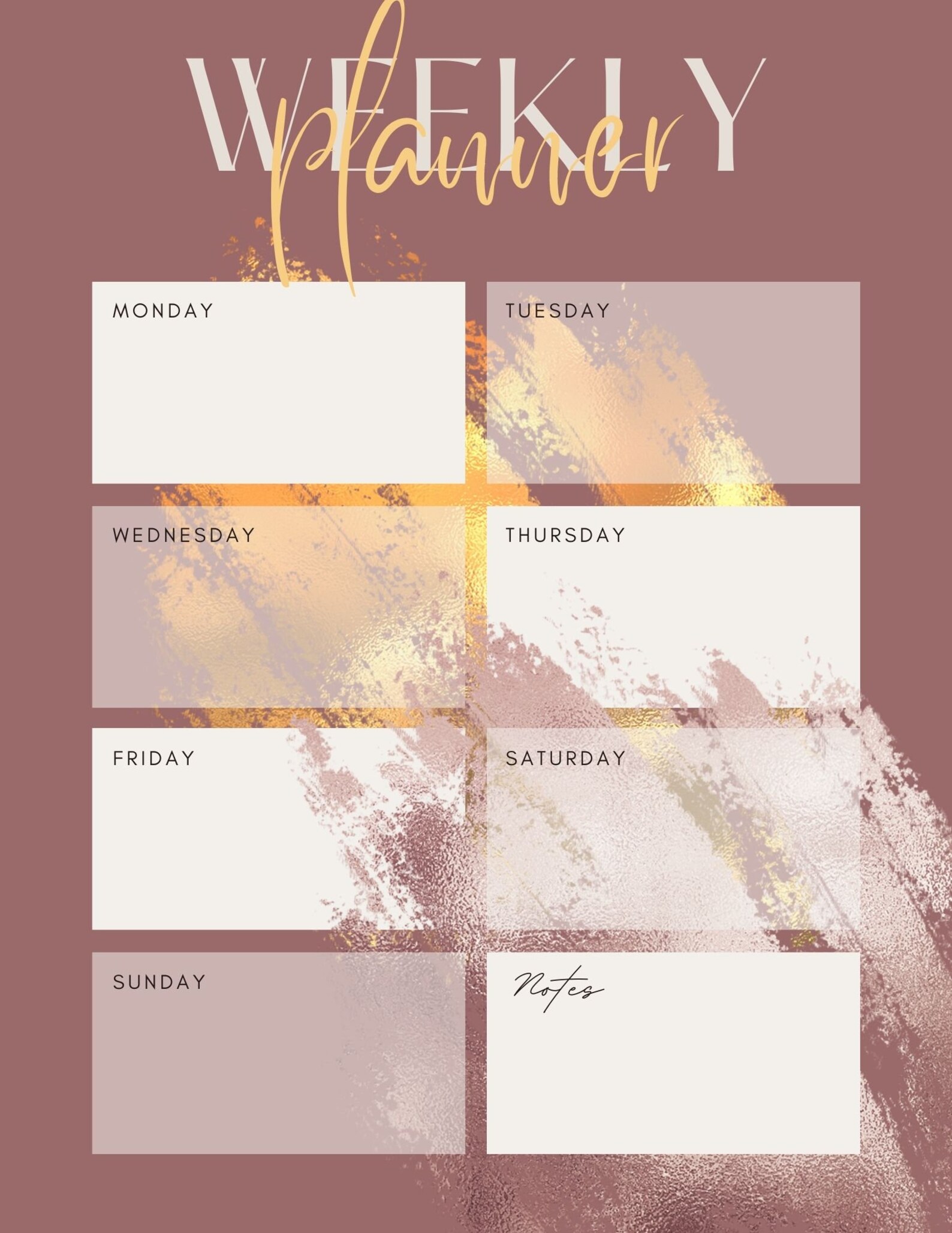 Elegant Weekly Planner Printable | Weekly Planner | Printable Planner ...