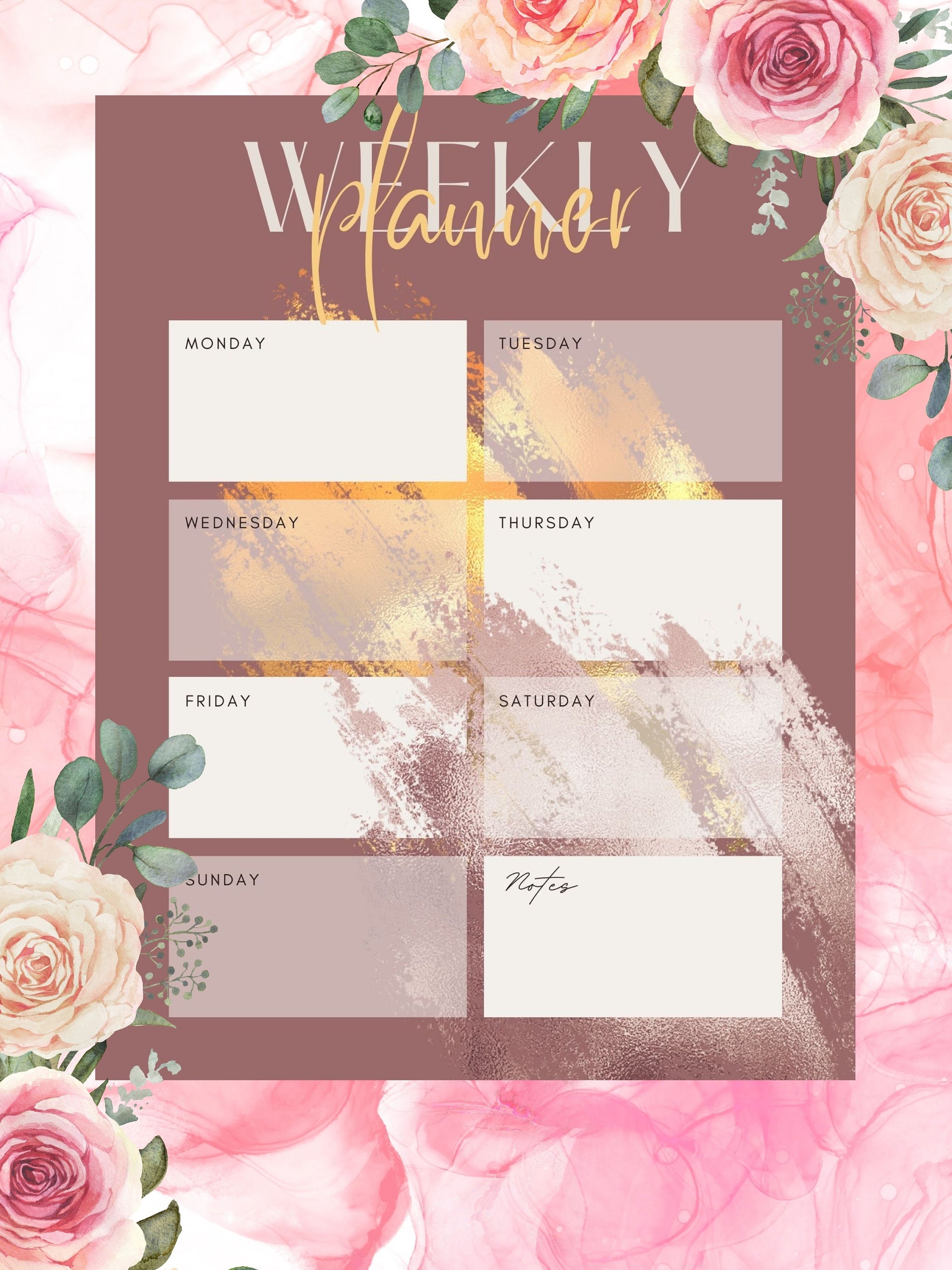 Elegant Weekly Planner Printable | Weekly Planner | Printable Planner ...