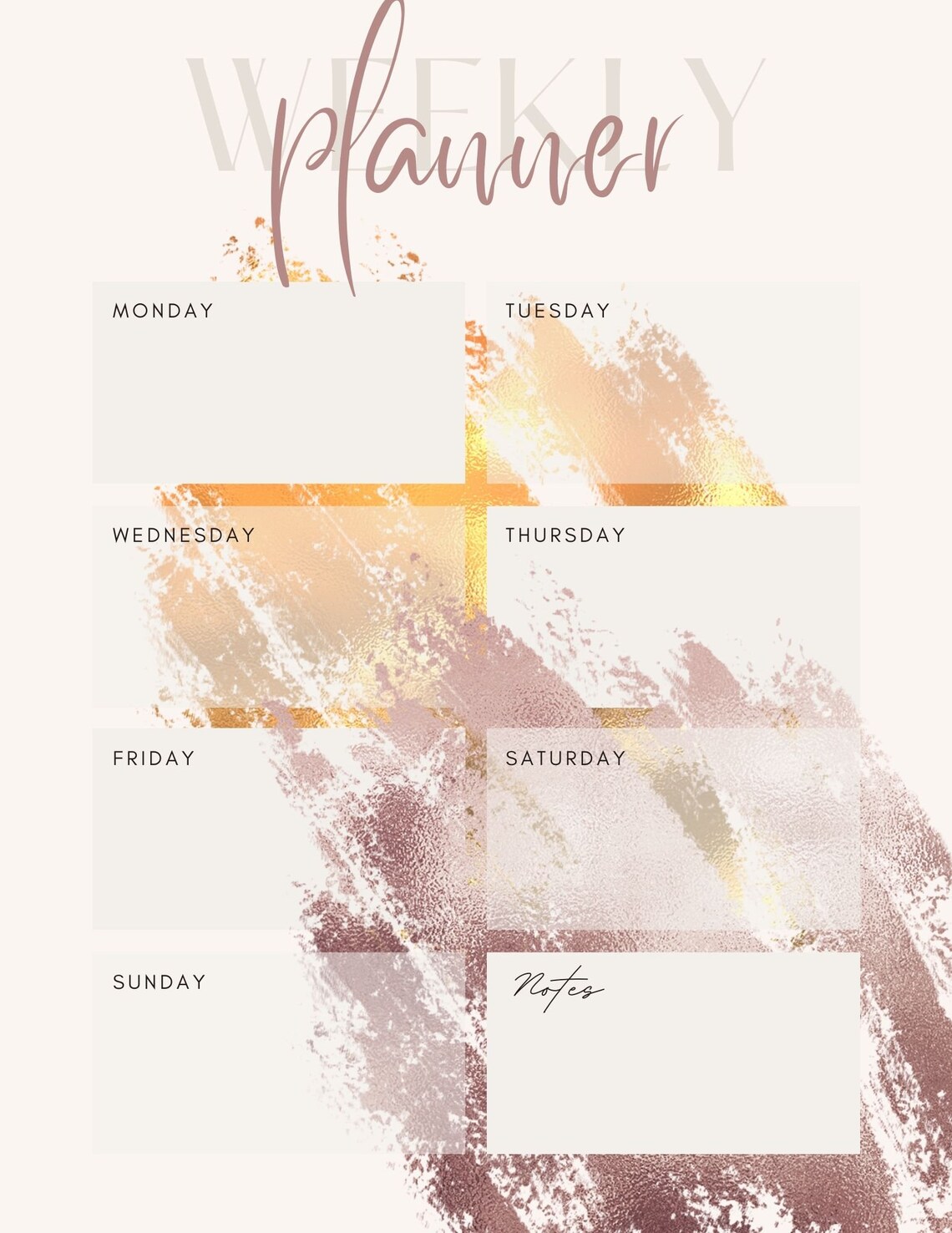 Elegant Weekly Planner Printable | Weekly Planner | Printable Planner ...