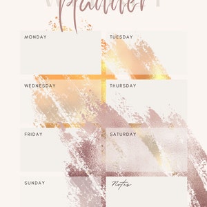 Elegant Weekly Planner Printable | Weekly Planner | Printable Planner ...