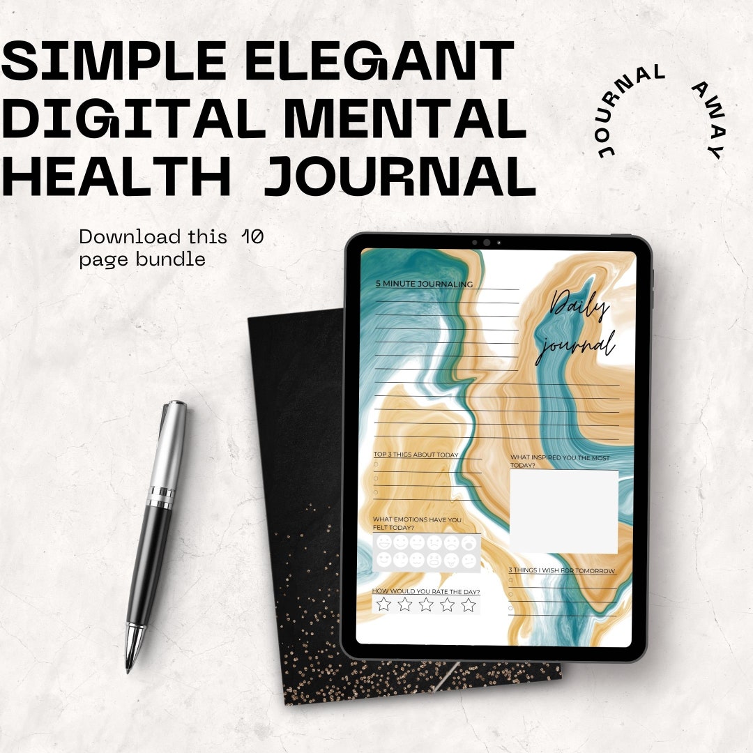 Digital Mental Health Journal| Printable PDF - Etsy