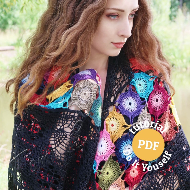 Crochet Lace Shawl Pattern, DIY Written Instruction (PDF Download) - Etsy