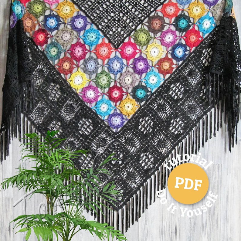 Crochet Lace Shawl Pattern, DIY Written Instruction (PDF Download) - Etsy