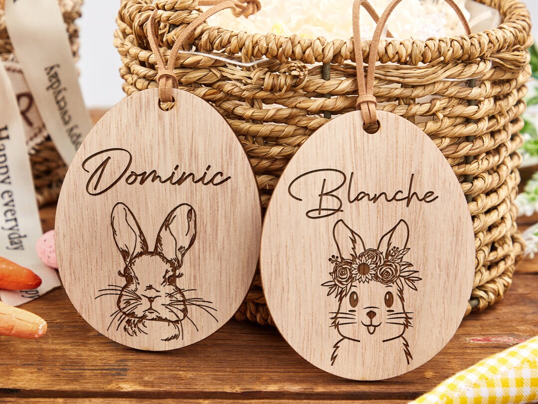 Easter Basket Name Tag Bunny Name Tag Minimalist Name Tag - Etsy