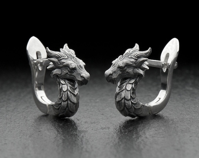 Solid Gold Dragon Earrings / 14k Jewelry / Animal Jewelry - Etsy