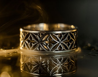 Sterling Silver Gothic Ring, Gemstone Ring, Handmade Goth Ring ...