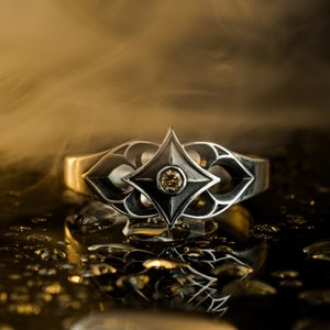 Sterling Silver Gothic Ring: Gemstone Medieval Jewelry - Etsy