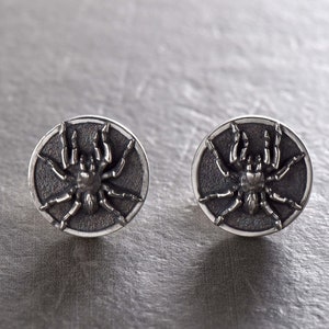 Sterling Silver Spider Cufflinks, Handmade Unusual Decoration, Spider ...