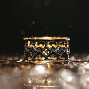 Sterling Silver Gothic Ring, Uniquely Designed Wedding Ring, Cathedral ...