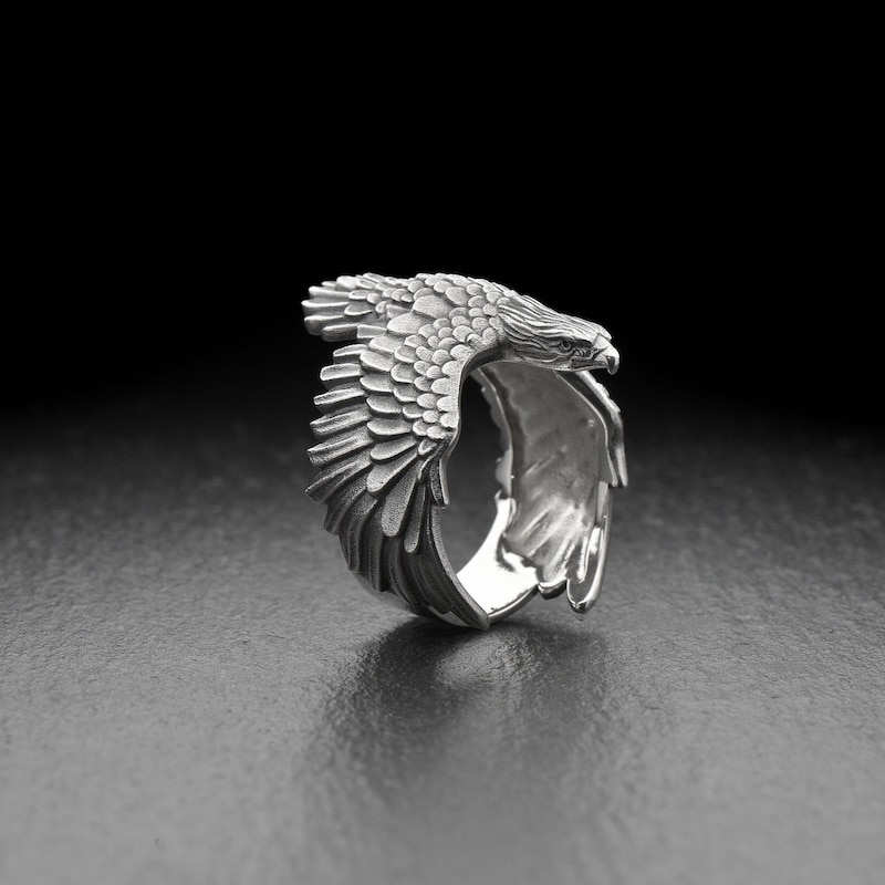 Silver Eagle Ring Mens - Etsy