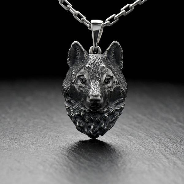Wolf Head Necklace - Etsy