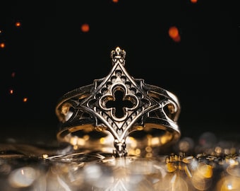 Silver Gothic Cathedral Ring - Etsy
