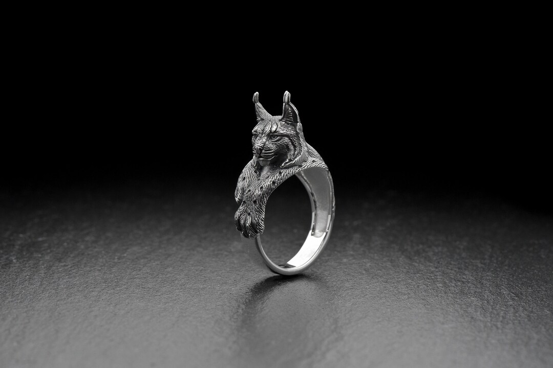 Sterling Silver Wild Lynx Ring, Handmade Jewelry, Lynx Lovers Gift ...