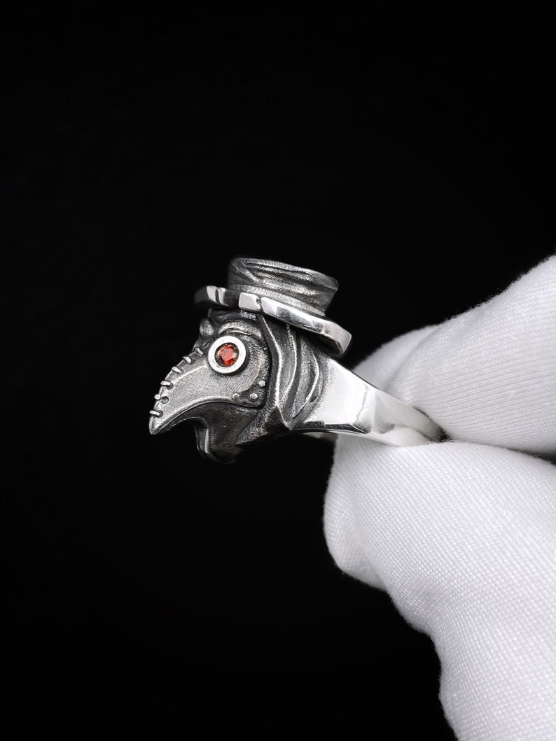 Sterling Silver Plague Doctor Ring: Gothic Mystical Jewelry - Etsy