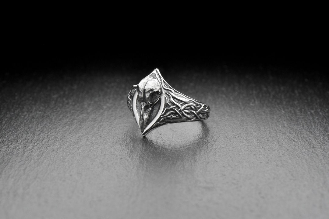 Sterling Silver Ring Crow Skull, Gothic Ring, Animal Jewelry, Handmade ...