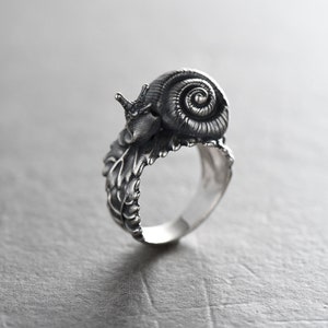 Sterling Silver Snail Ring, Handmade Animal Jewelry, Snail Lovers Ring ...
