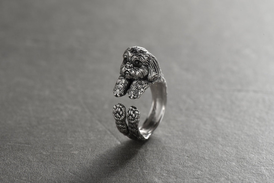 Sterling Silver Shih Tzu Ring, Shih Tzu Ring, Dog Jewelry, Shih Tzu ...