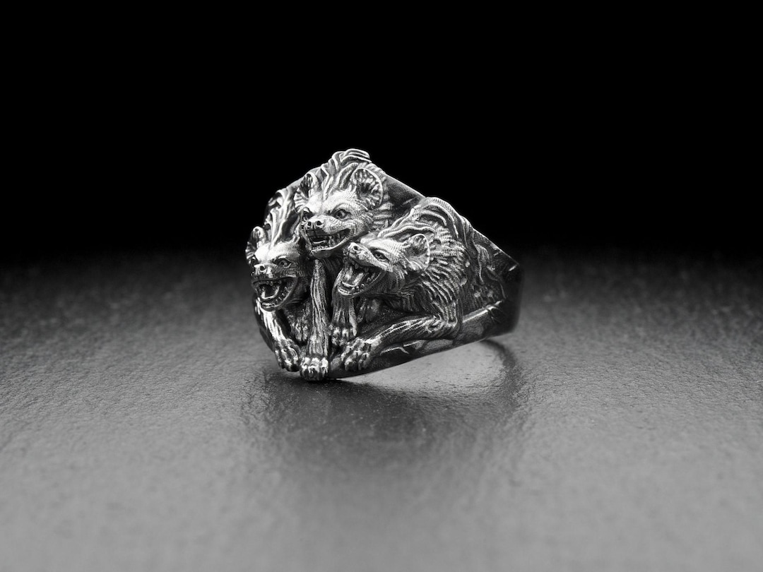 Handmade Sterling Silver Hyenas Ring: Savannah Animal Jewelry - Etsy