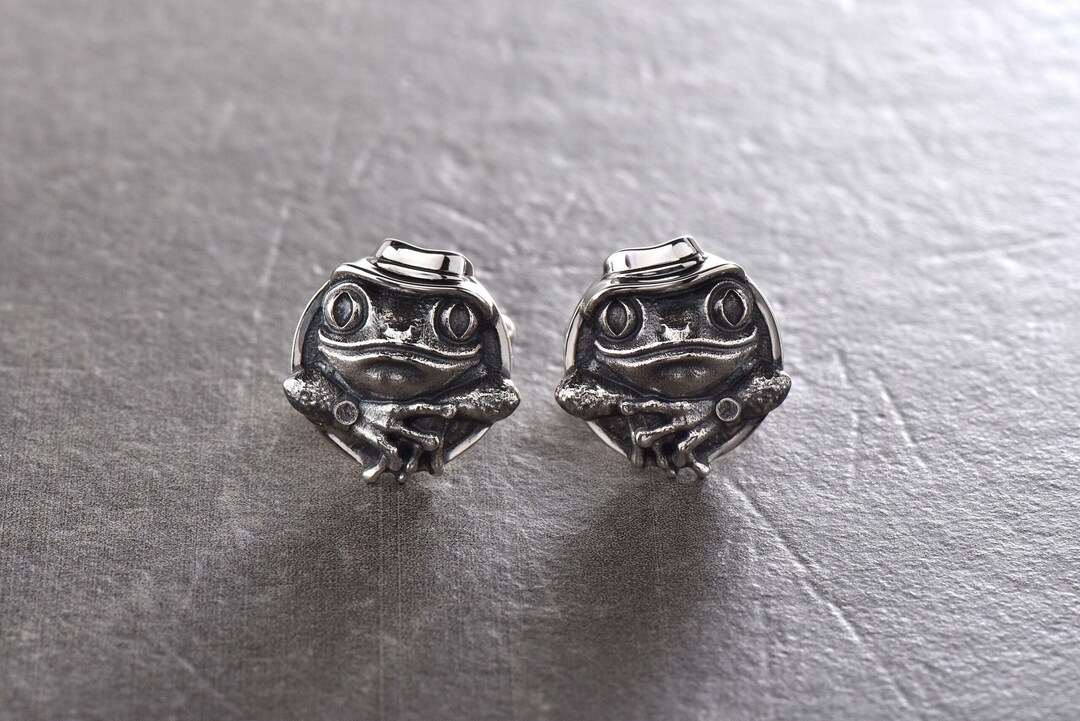 Sterling Silver Cufflinks Frog, Animal Jewelry, Frog Cufflinks, Frogs ...