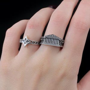 Sterling Silver Gothic Ring, Gemstone Ring, Handmade Goth Ring ...