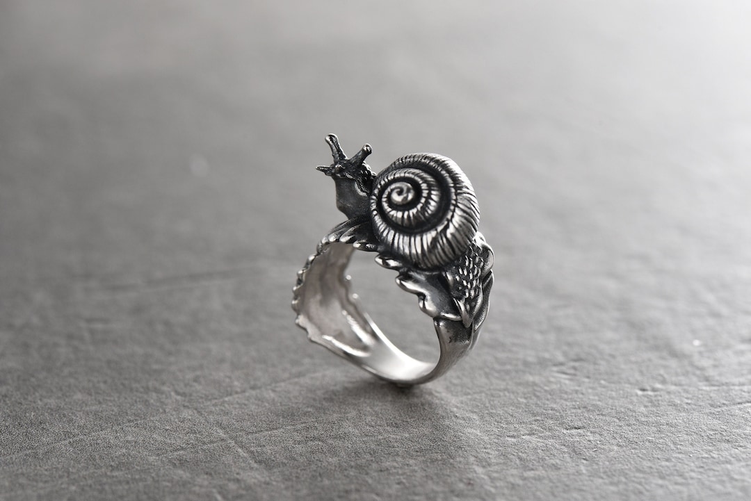 Sterling Silver Snail Ring, Handmade Animal Jewelry, Snail Lovers Ring ...
