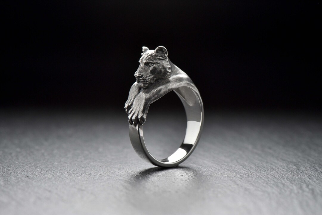 Sterling Silver Ring Lioness, Lioness Ring, Lioness Lovers Gift ...
