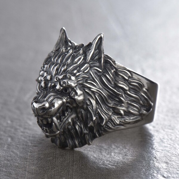 Wolf Ring - Etsy