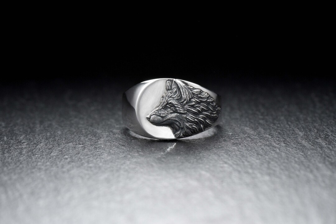 Sterling Silver Fox Signet Ring, Fox Lovers Gift, Fox Totem, Handmade ...