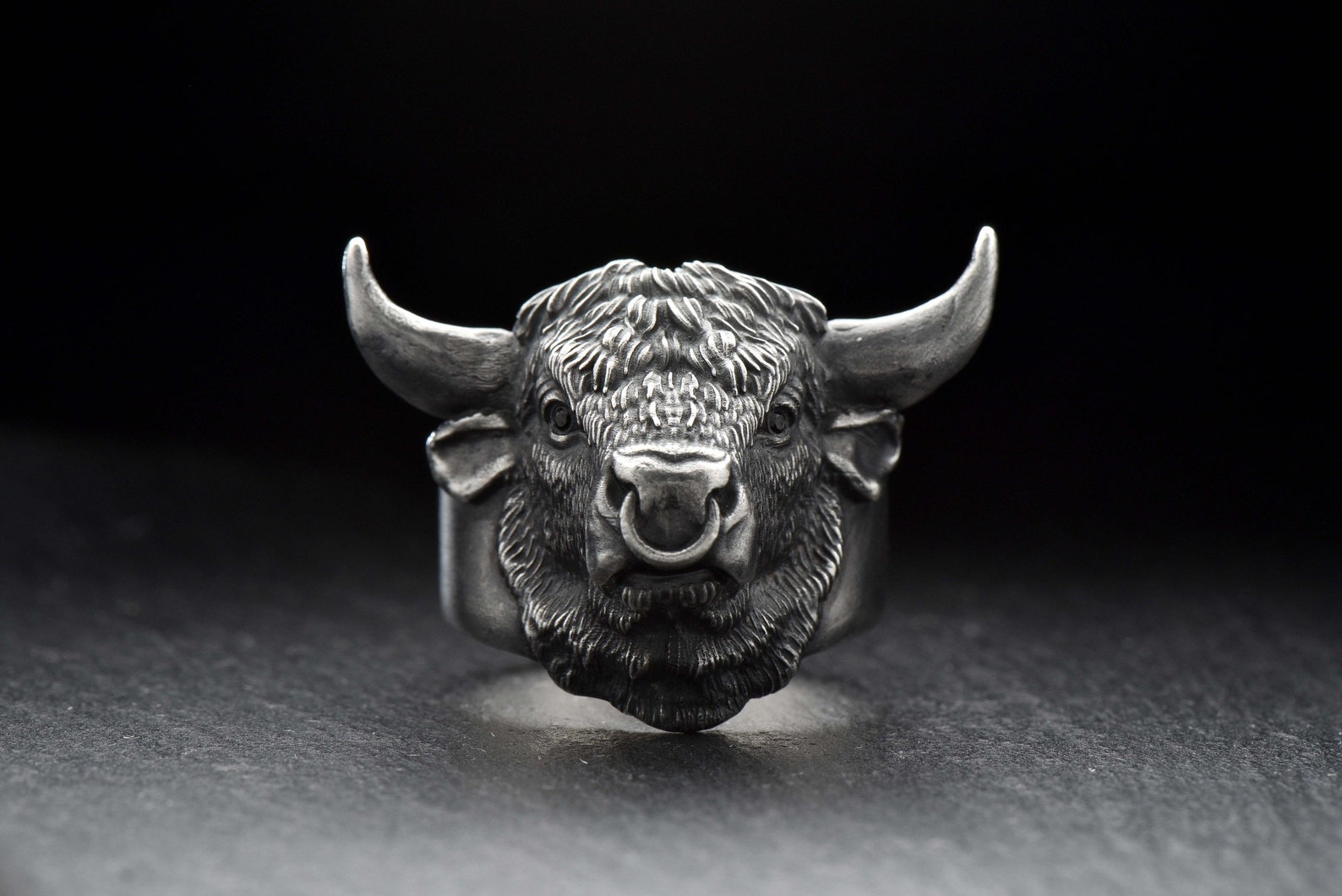 Sterling Silver Bull Ring: Handmade Animal Jewelry, Taurus Ring - Etsy