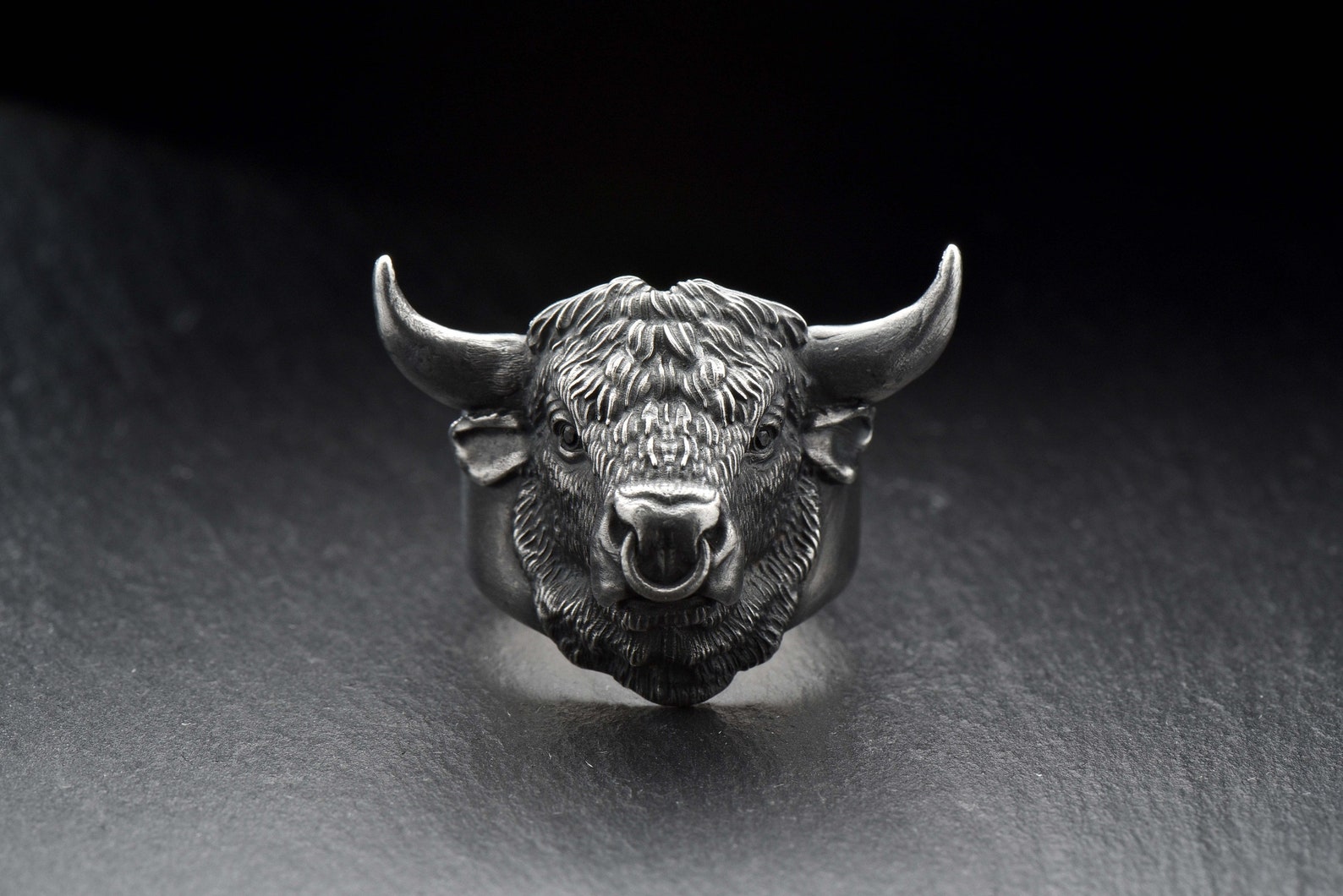 Sterling Silver Bull Ring: Handmade Animal Jewelry, Taurus Ring - Etsy