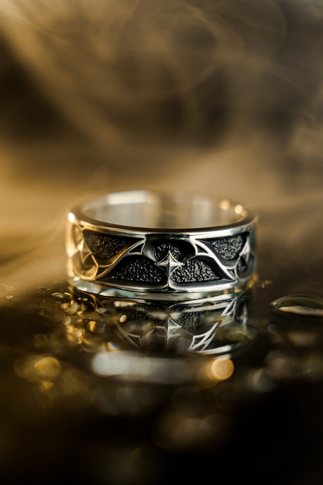 Sterling Silver Gothic Ring, Medieval Jewelry, Vintage Ring, Gift Idea ...