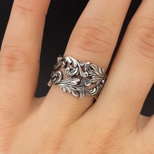 Sterling Silver Ring With Patterns, Handmade Silver Ring, Unique Ring ...