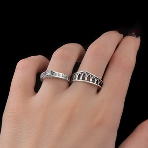 Sterling Silver Gothic Wedding Rings, Engagement Rings, Handmade ...