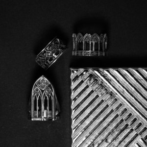 Sterling Silver Gothic Ring, Uniquely Designed Wedding Ring, Cathedral ...