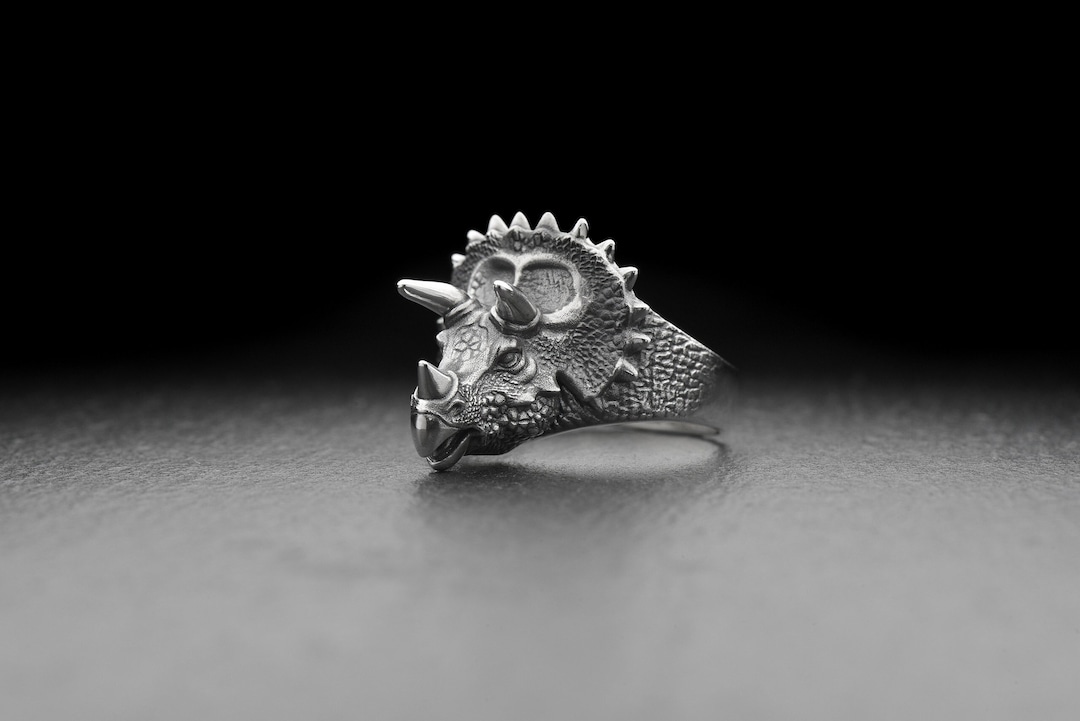 Sterling Silver Triceratops Ring: Dinosaur Jewelry Gift - Etsy