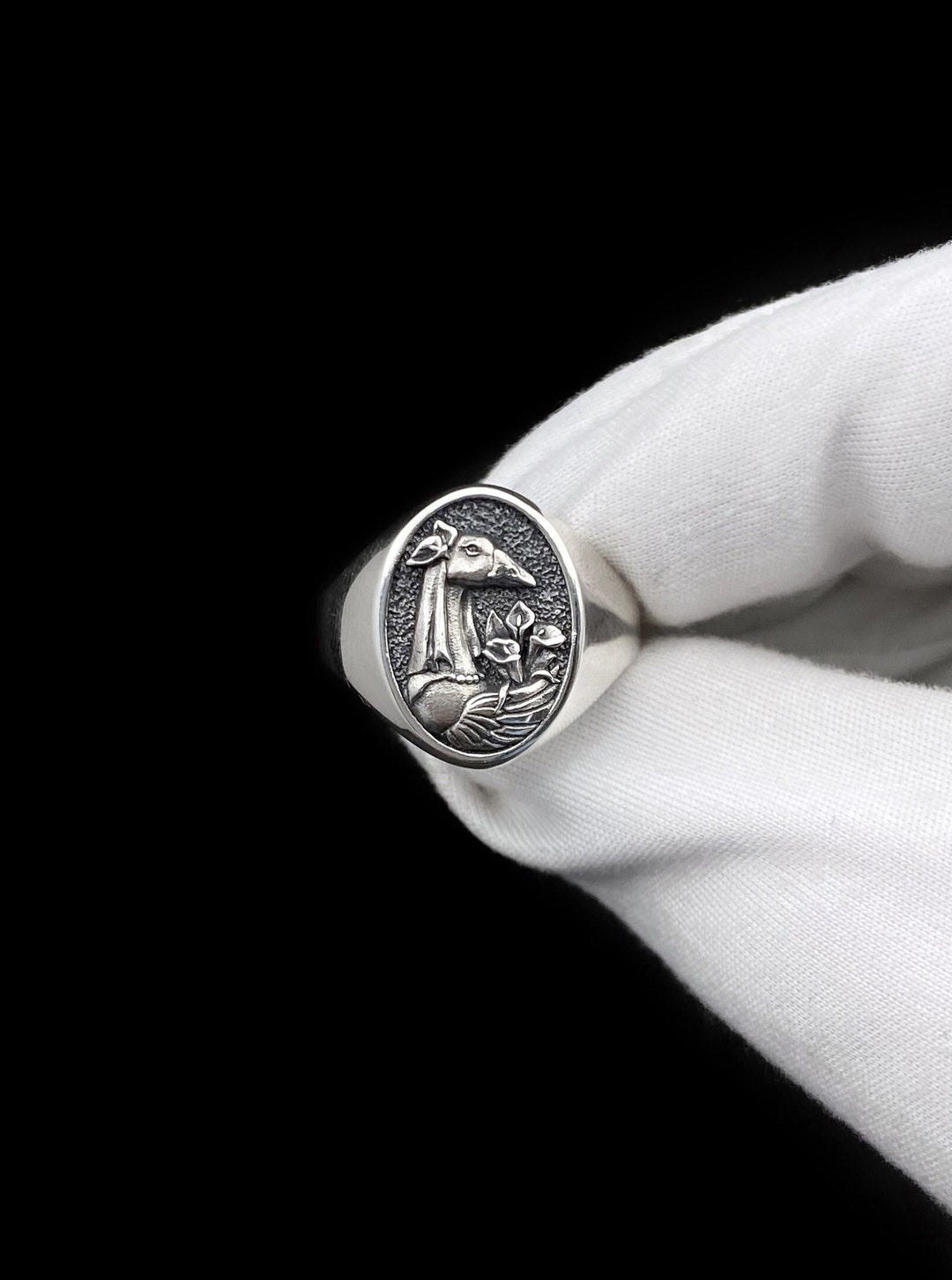 Sterling Silver Ring Goose Bride, Fun Jewelry, Interesting Gift ...