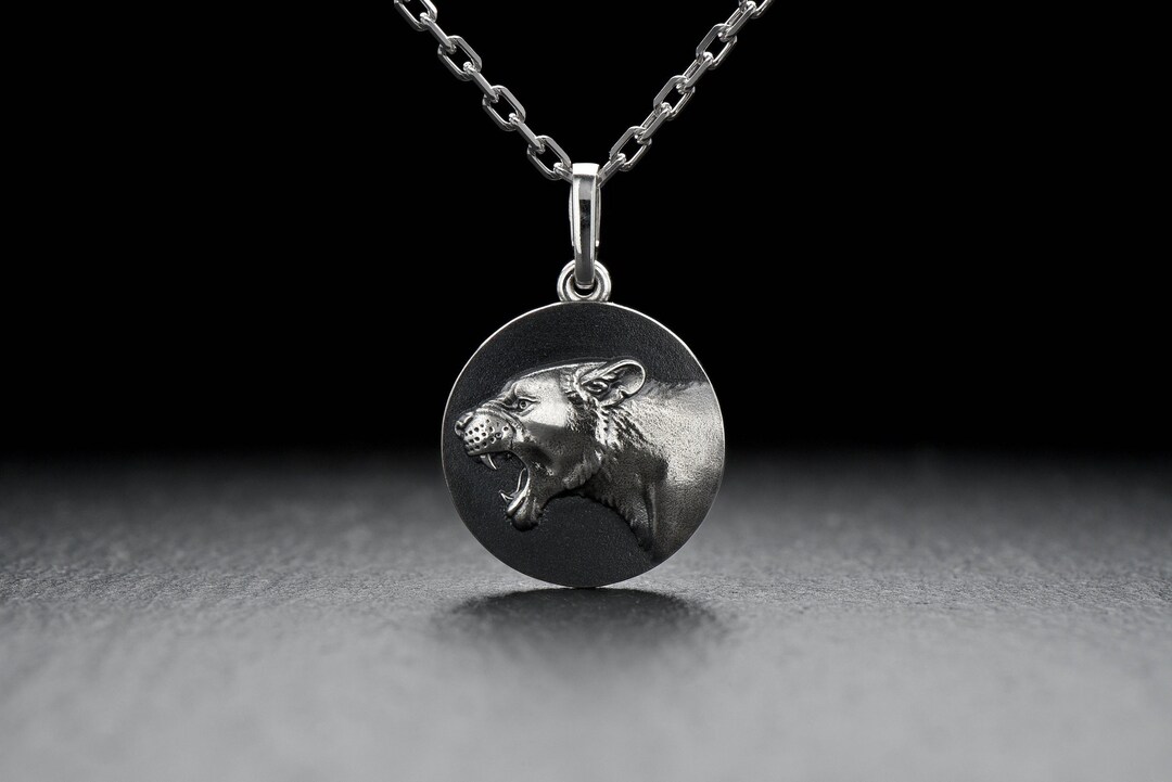 Sterling Silver Lioness Pendant, Wild Cat Lovers Gift, Handmade Animal ...
